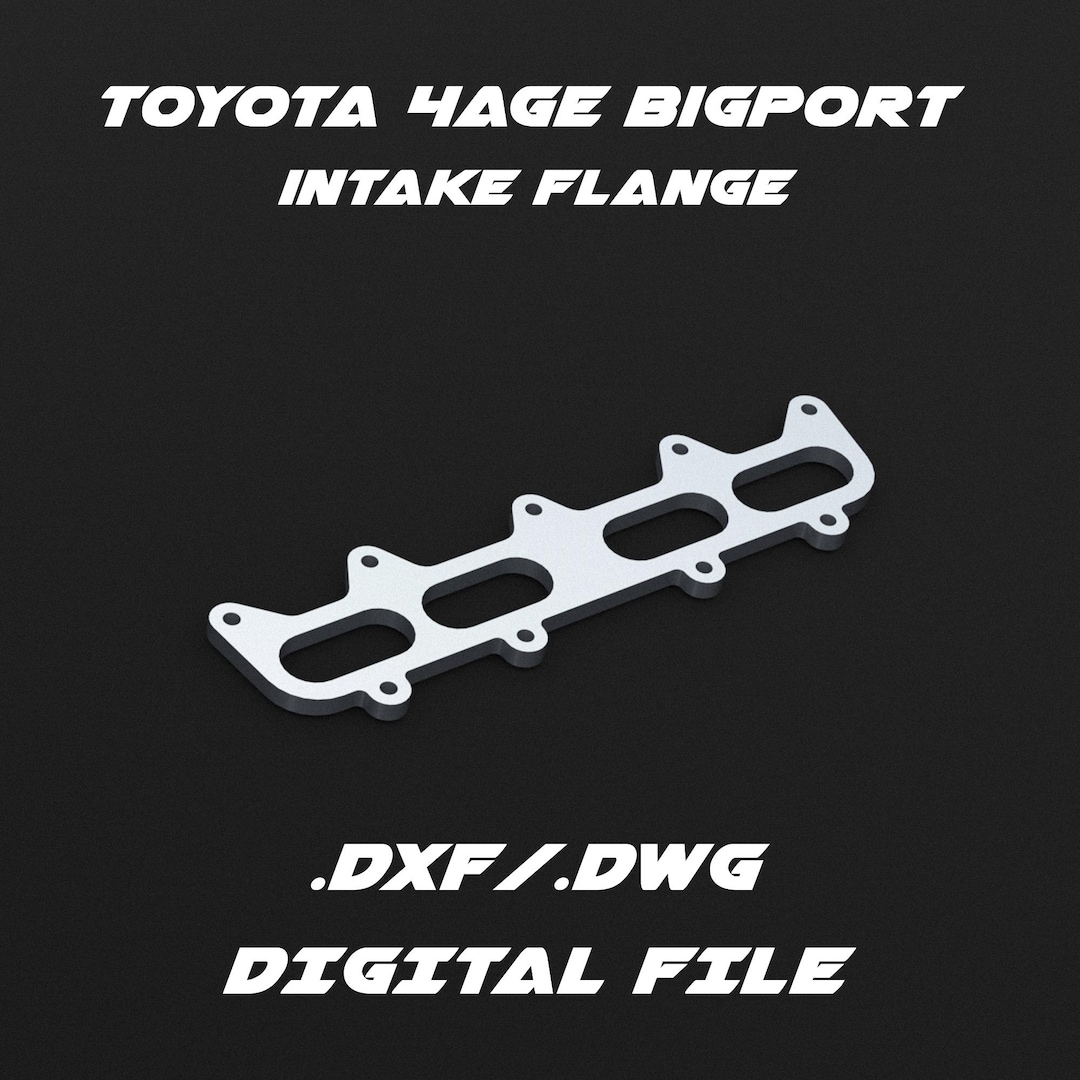 Toyota 4AGE "bigport" Engine Intake Flange .dxf/.dwg Digital File for ...