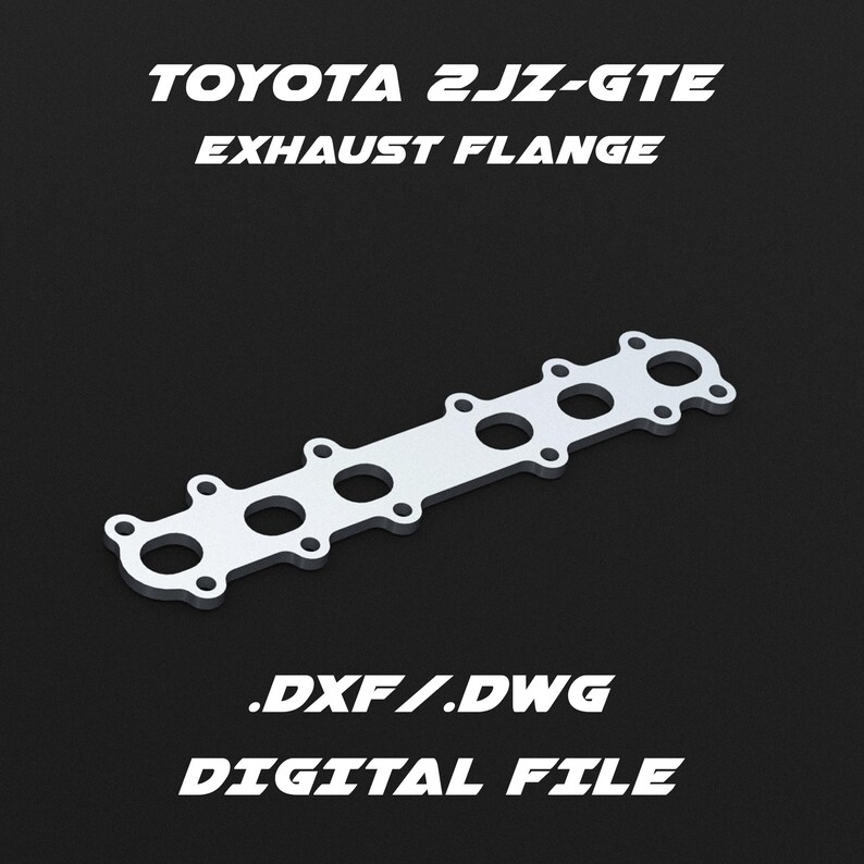 Toyota 2JZ-GTE Engine Exhaust Flange .dxf/.dwg Digital File for Laser ...