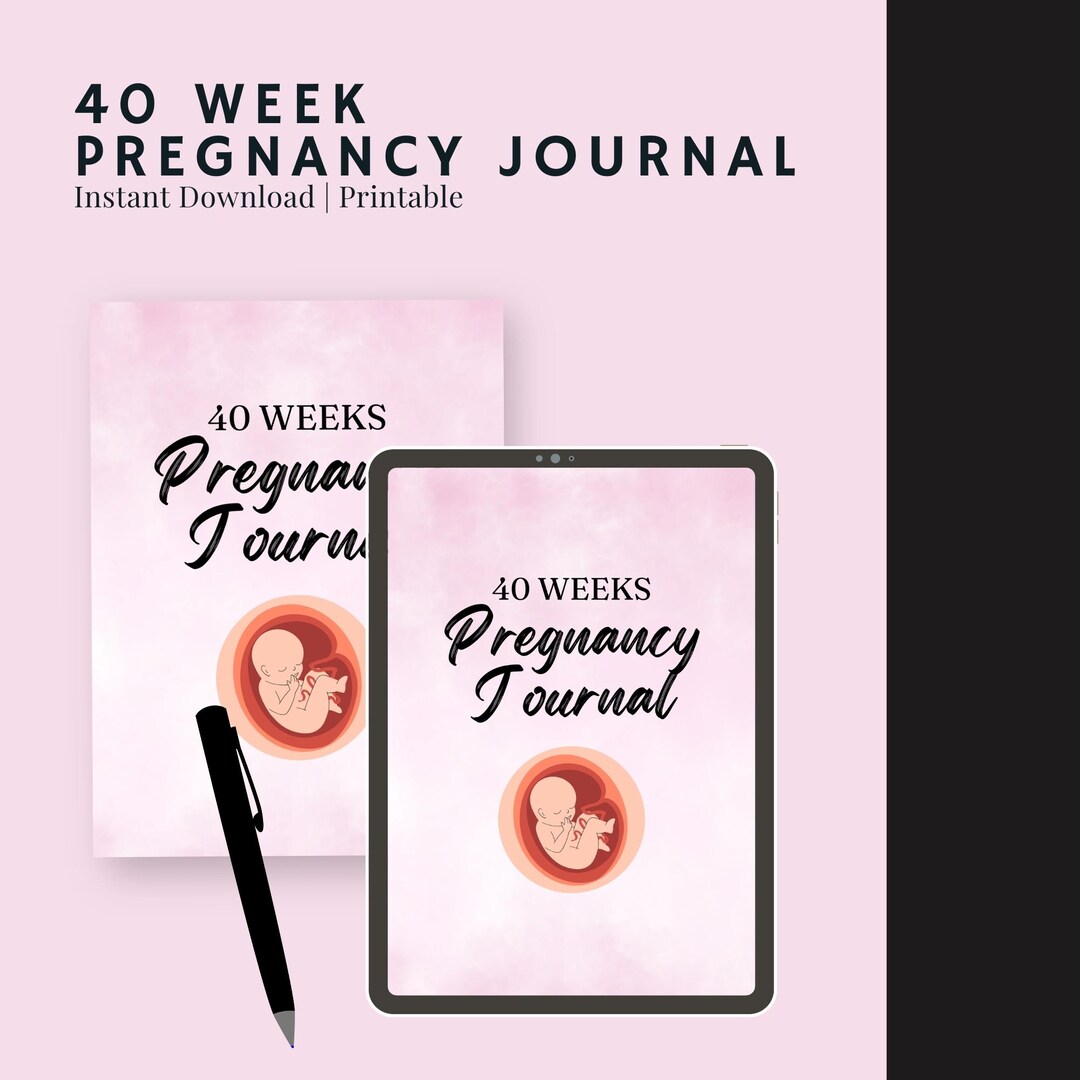 40 Weeks Pregnancy Journal | Printable Maternity Memory Book | Weekly ...