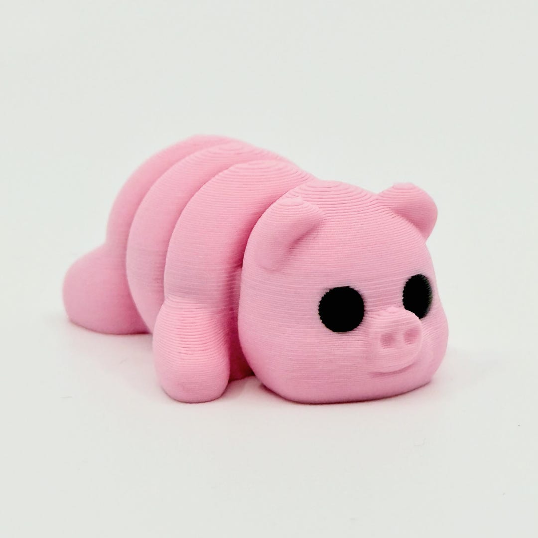Pig - Articulated Pig Fidget Toy - 3D Printed Flexi Pig - Cute Desk Pet ...