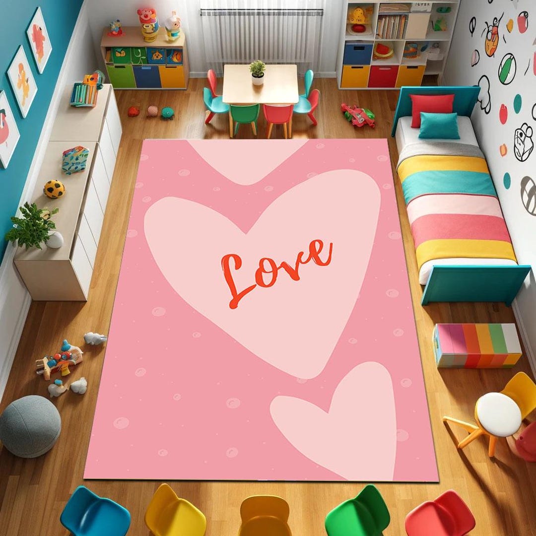 Cute Rug,love Rug,gırls Room Rug,nursery Rug,bedroom Rug,game Room Rug ...