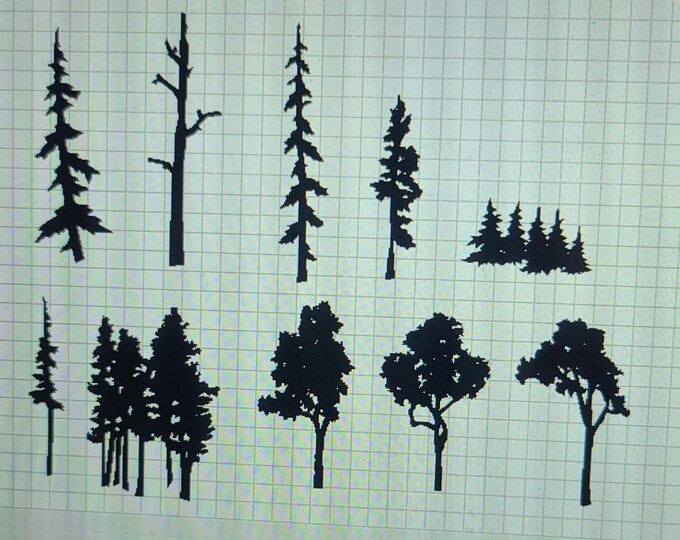 Trees DXF + SVG File - Digital Download - Etsy Canada