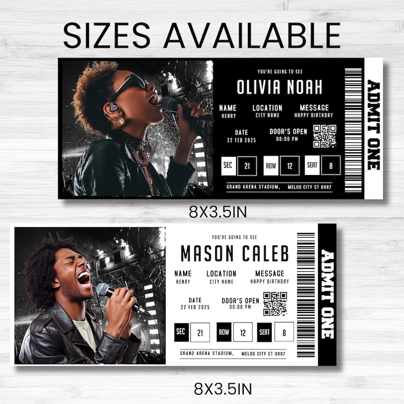Editable Concert Ticket Template, DIY Event Ticket, Surprise Gift ...