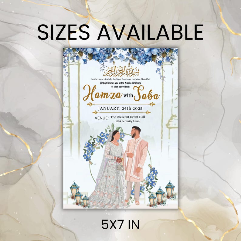 Muslim Wedding Invitation, Wedding Invitation Islam, Islamic Invitation ...