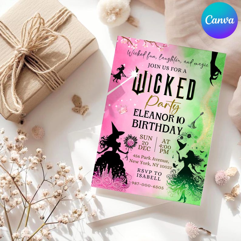 Wicked Birthday Party Invitation, Wicked Party Invitation, WICKED ...