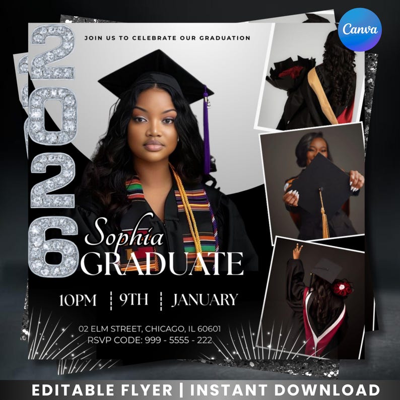 Graduate Flyer, Graduation Party Flyer, Graduation Invitation, College ...
