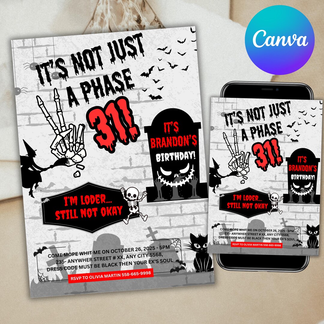 Emo Birthday Invitation, Pop Punk Party Invitation, Elder Goth Warped ...