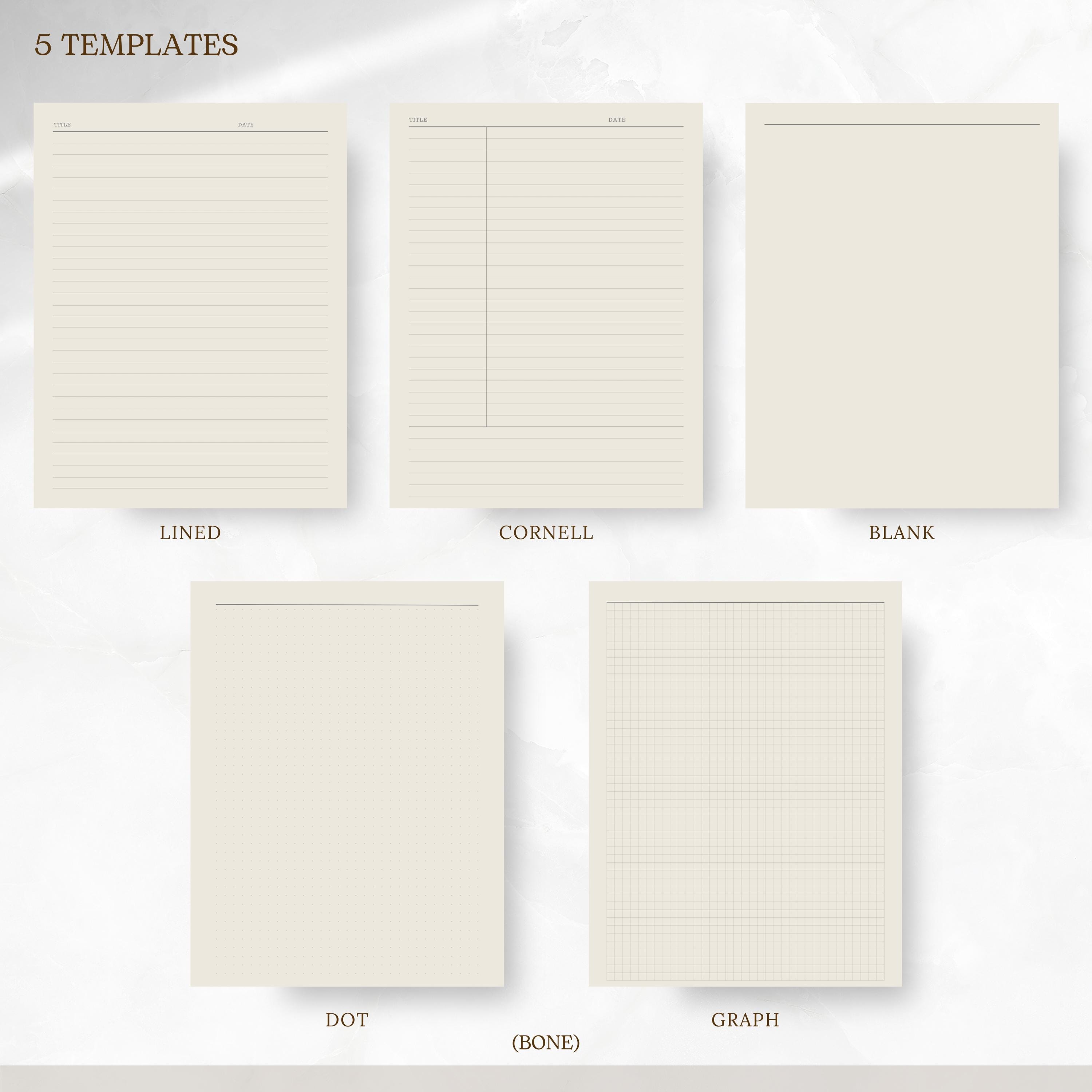 Digital Notebook Paper | Note Taking Templates |brown Digital Pages ...