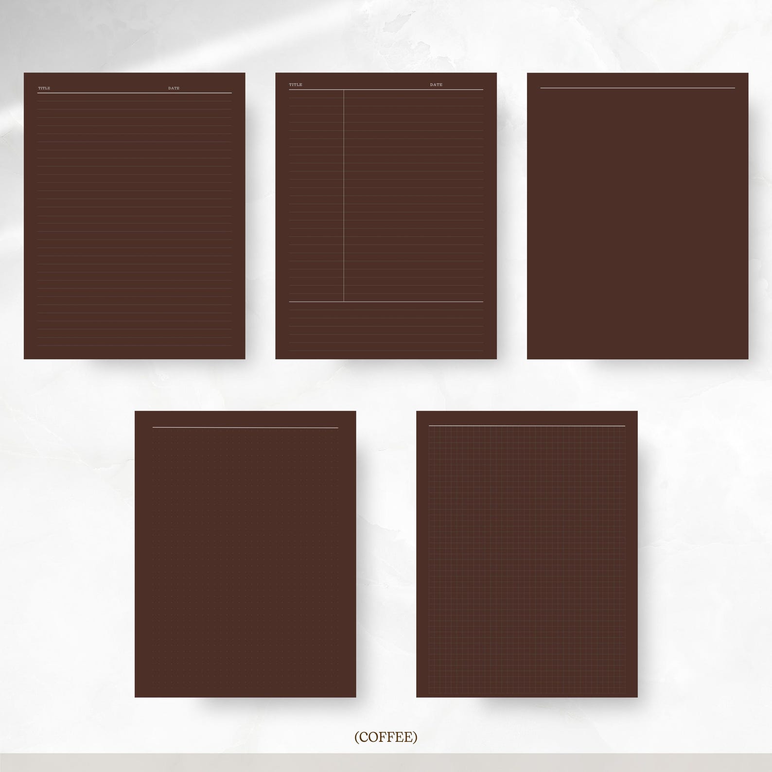 Digital Notebook Paper | Note Taking Templates |brown Digital Pages ...