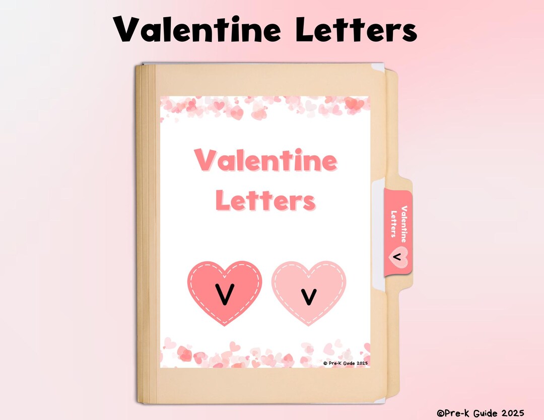 Valentine Hearts Letter Recognition Game: Pre-k Literacy (file Folder ...