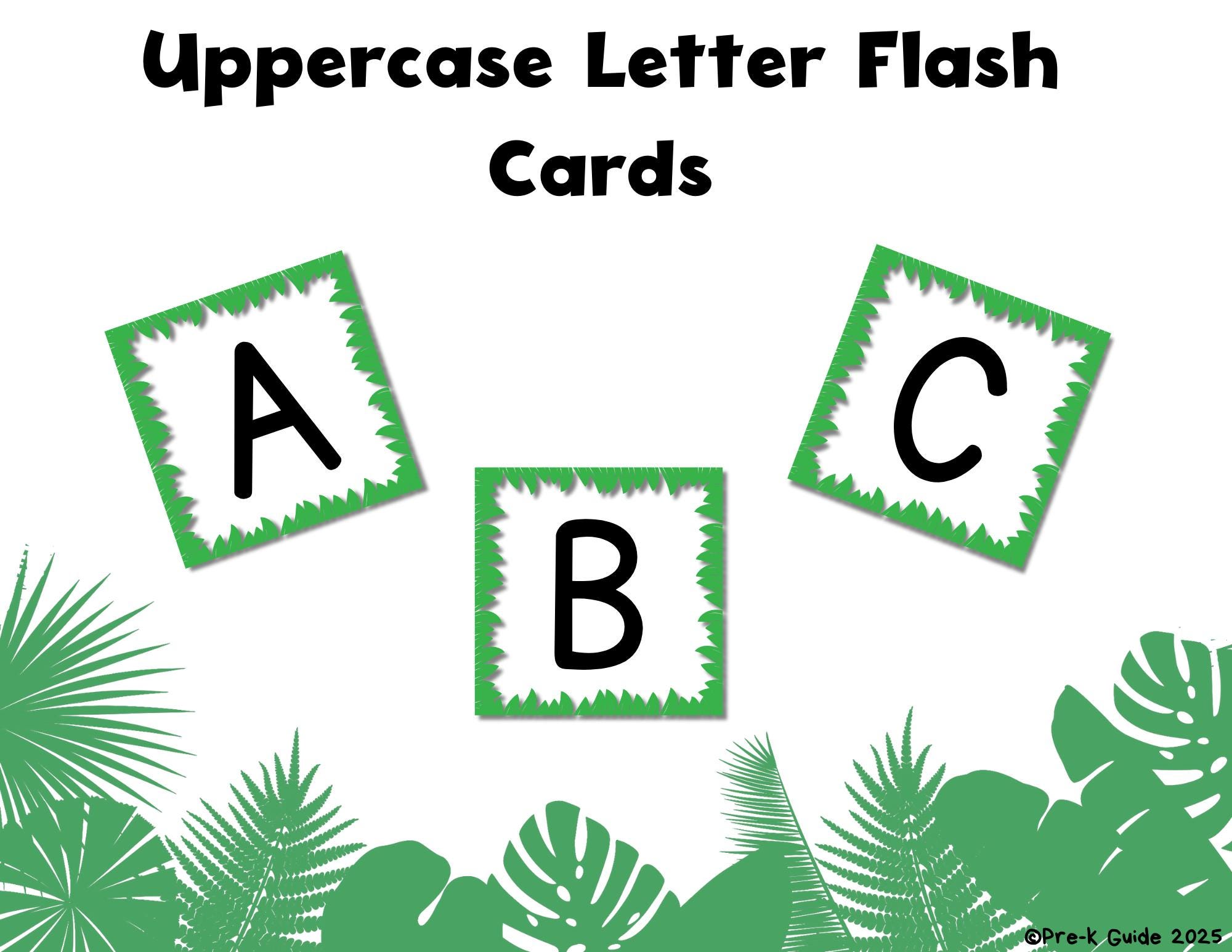 Pre-k Uppercase Letter Flash Cards: Alphabet Recognition - Etsy