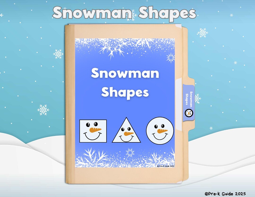 Pre-k Shapes File Folder Game Snowman Shapes Pre-k Shape Recognition ...
