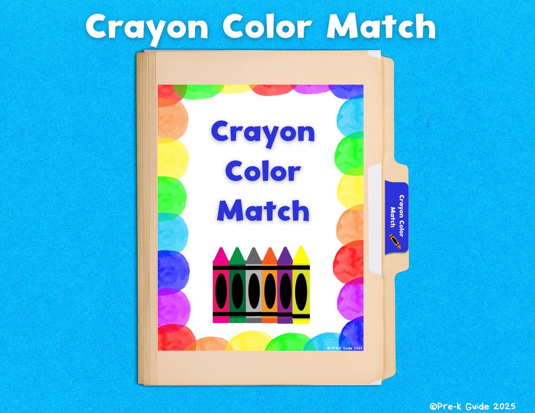 Pre-k Colors File Folder Game Crayons Colors Pre-k Color Recognition ...