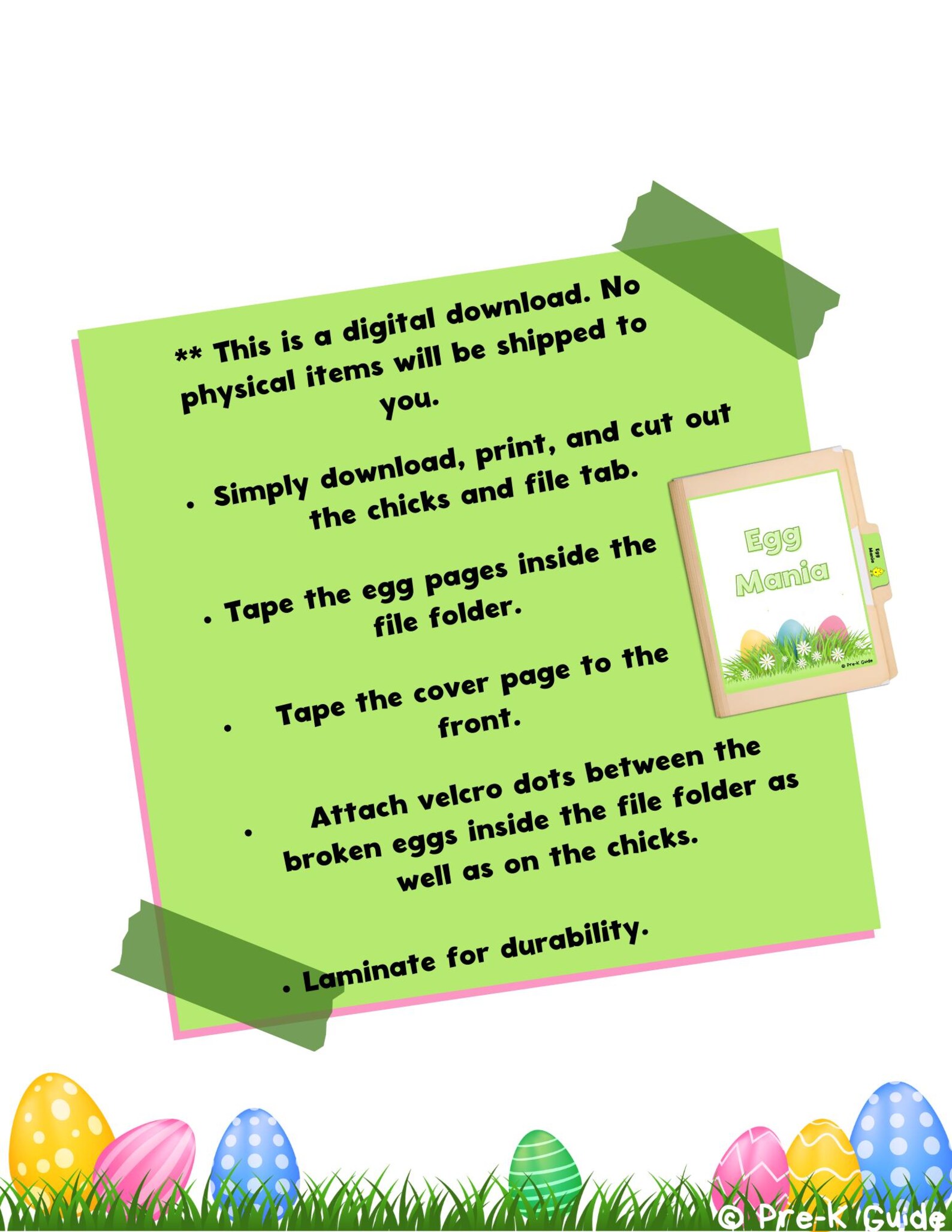 Pre-k Counting File Folder Game Eggs Numbers Pre-k Number Recognition ...