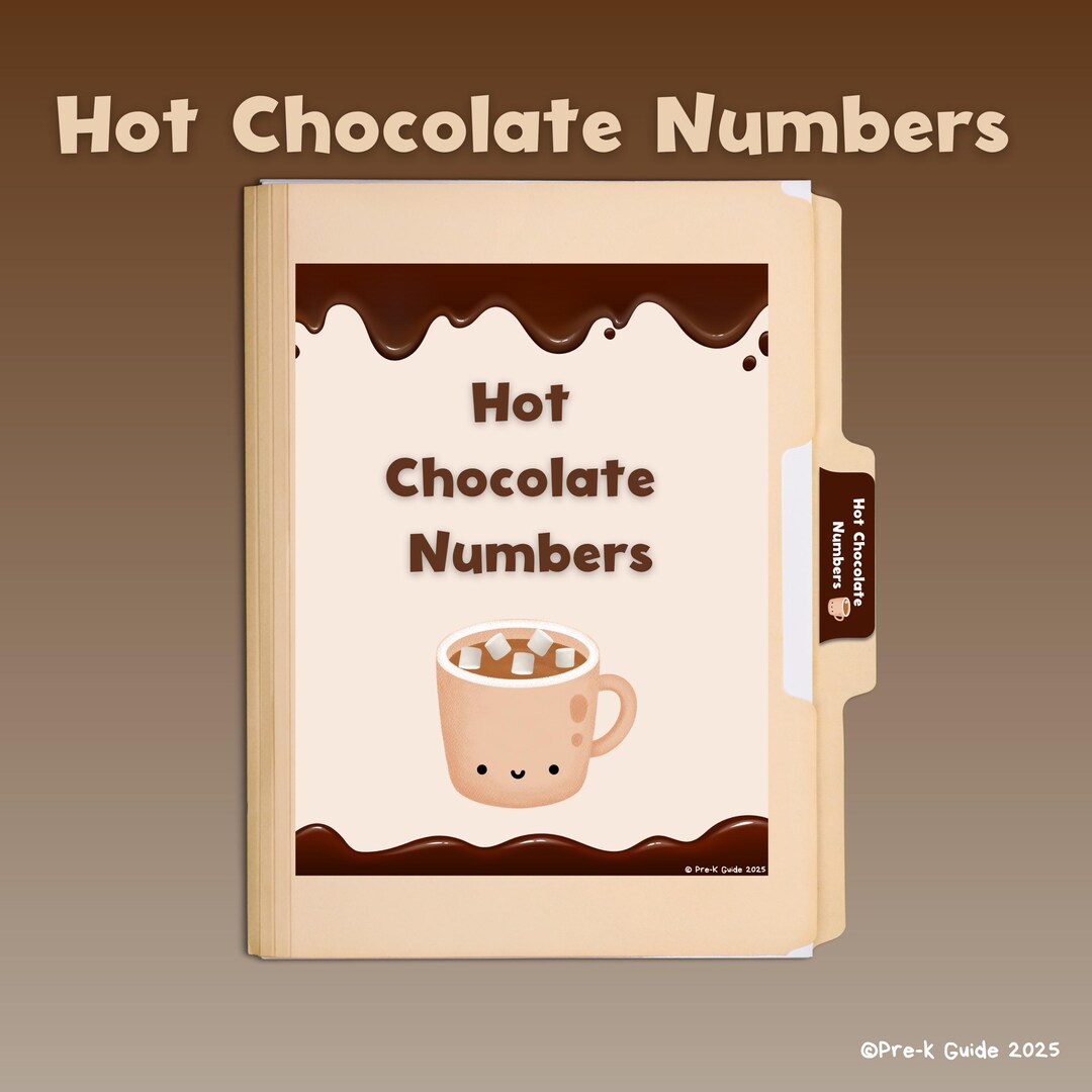 Pre-k Counting File Folder Game Hot Chocolate Numbers Pre-k Number ...