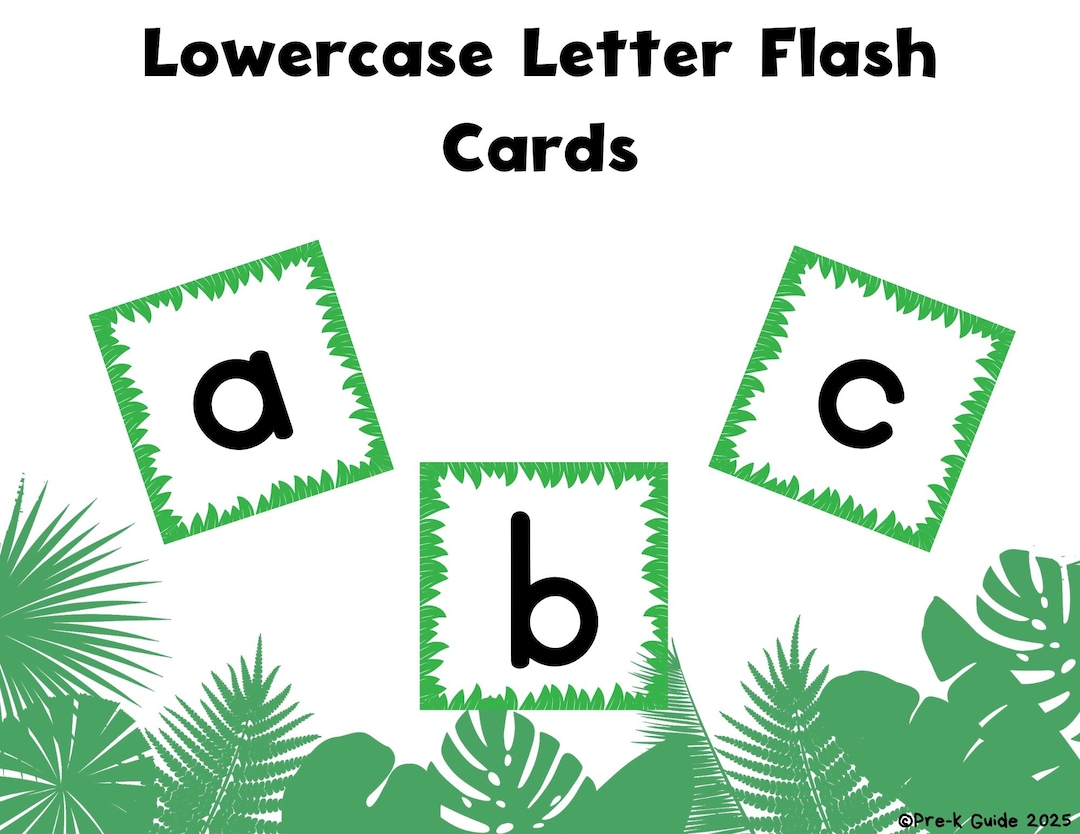 Pre-k Lowercase Letter Flash Cards: Alphabet Recognition (digital File ...