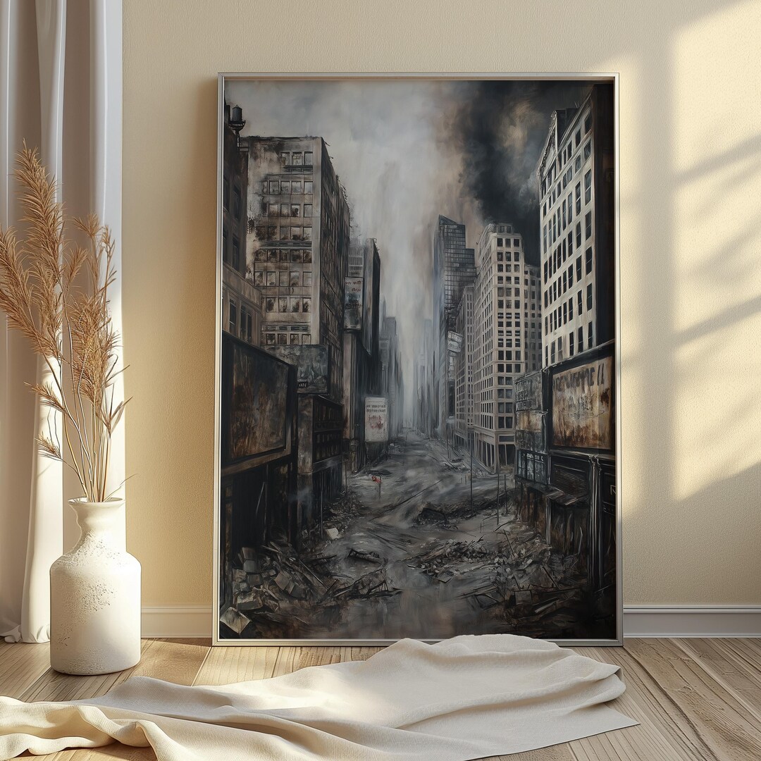 Post Apocalyptic City - Dystopian Urban Poster and Sci Fi Art Print for ...
