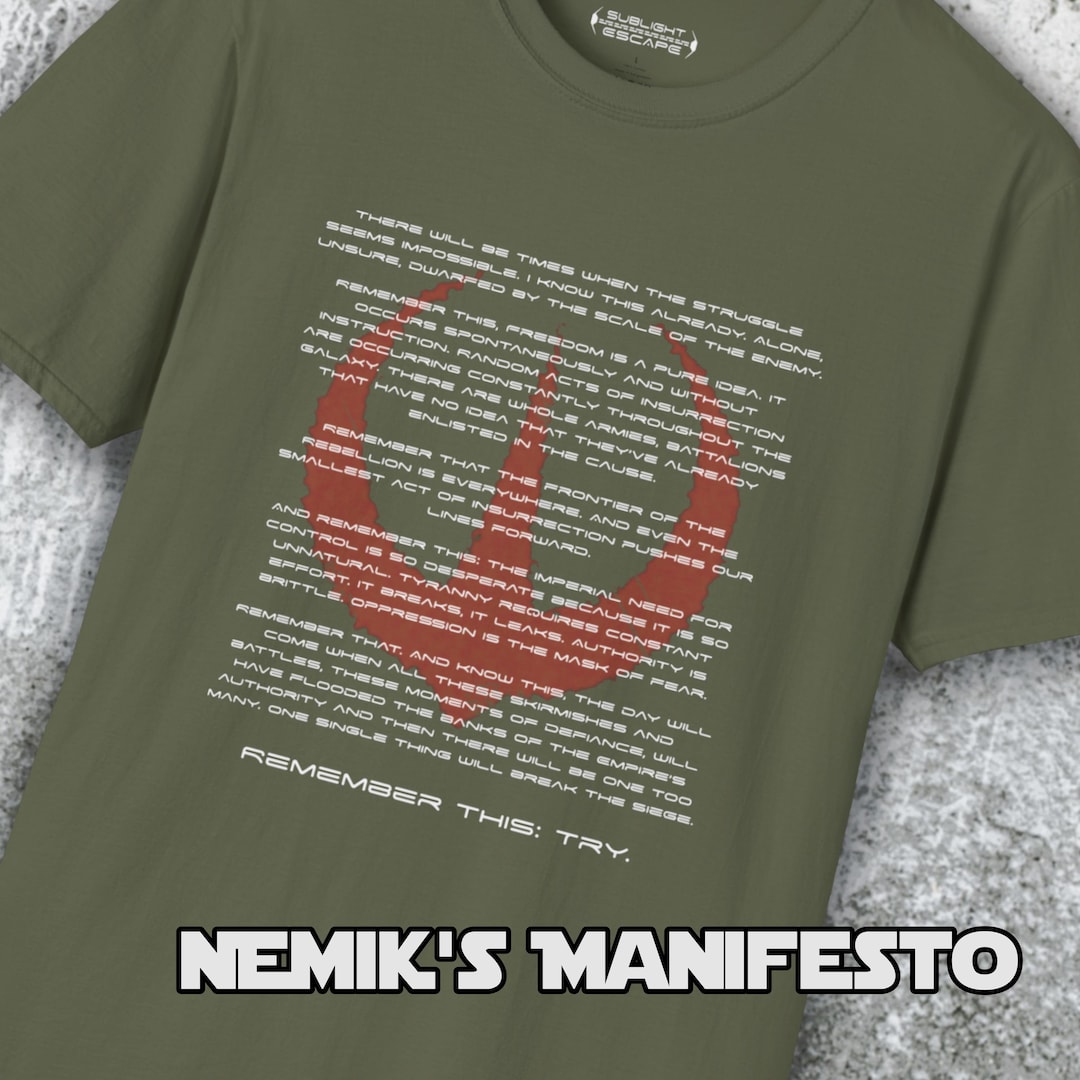 Nemik's Manifesto in English - Andor Star Wars T-shirt, Nerdy Activist ...