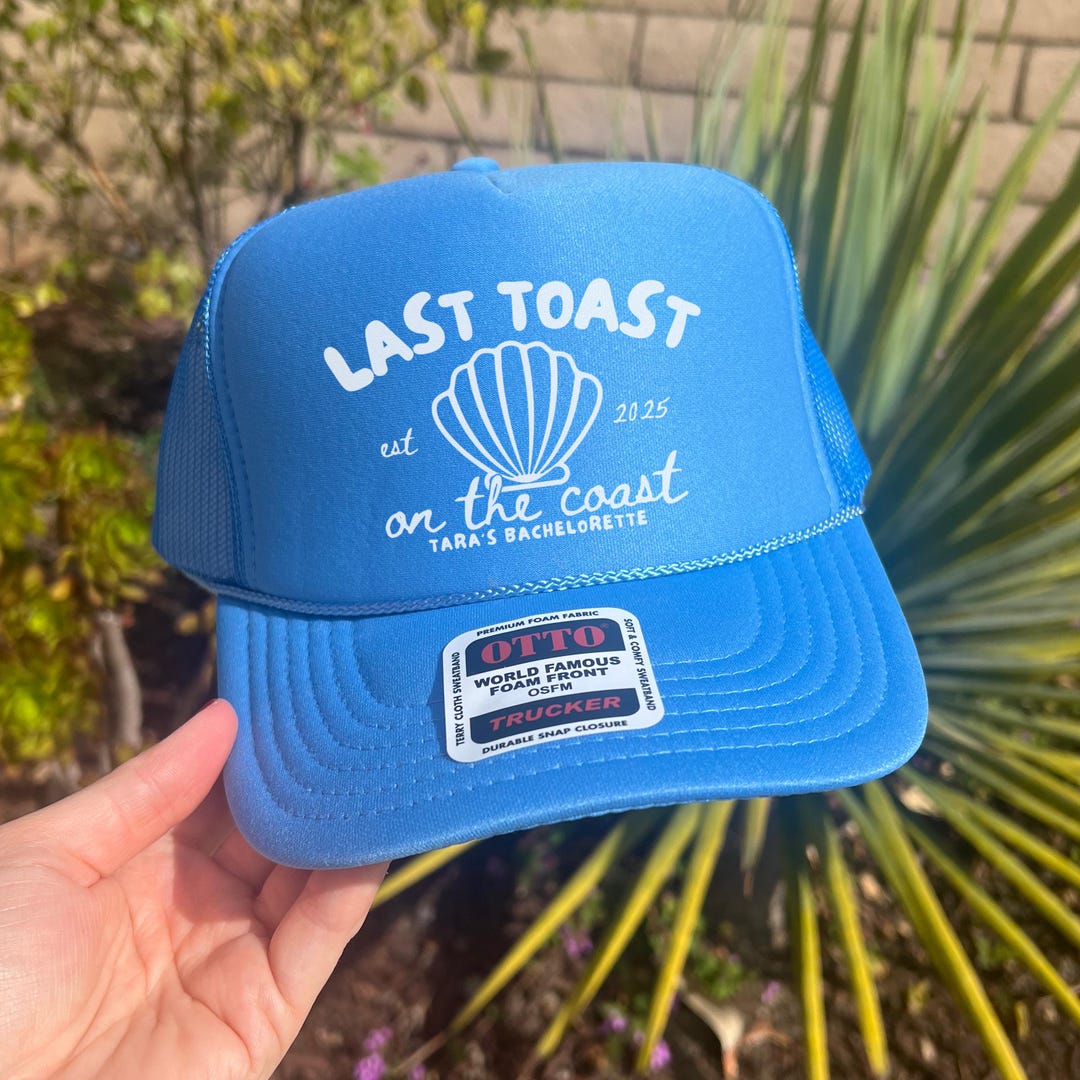 Beach Bachelorette Trucker Hat: Last Toast on the Coast - Etsy