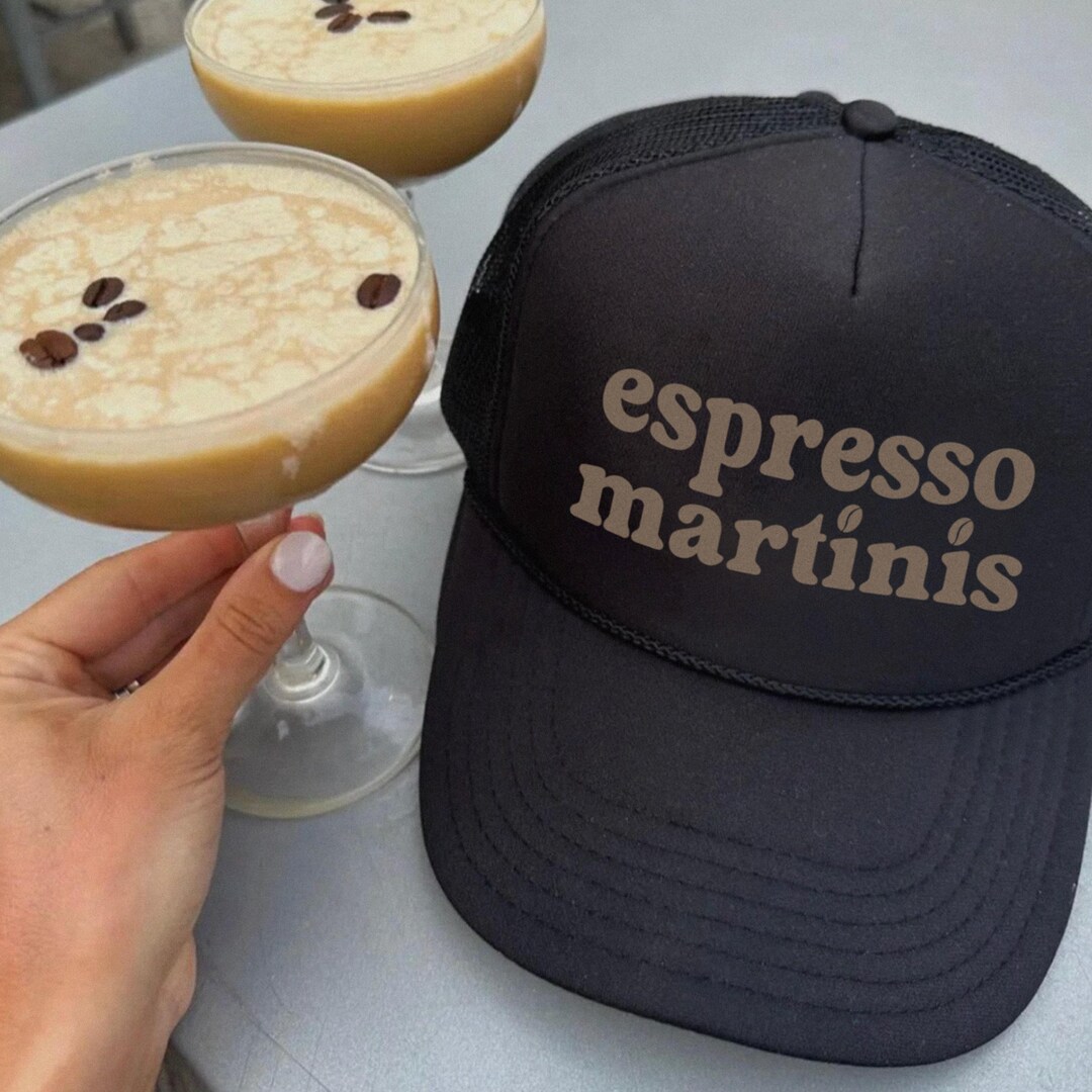 Espresso Martini Trucker Hat: Customizable Brunch Cocktail Hat - Etsy