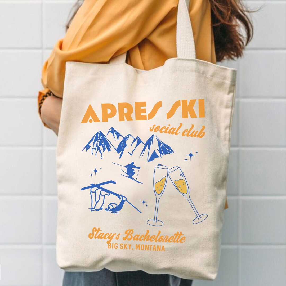 Apres Ski Bachelorette Custom Tote Bags Retro Event Merch Totes Cute ...