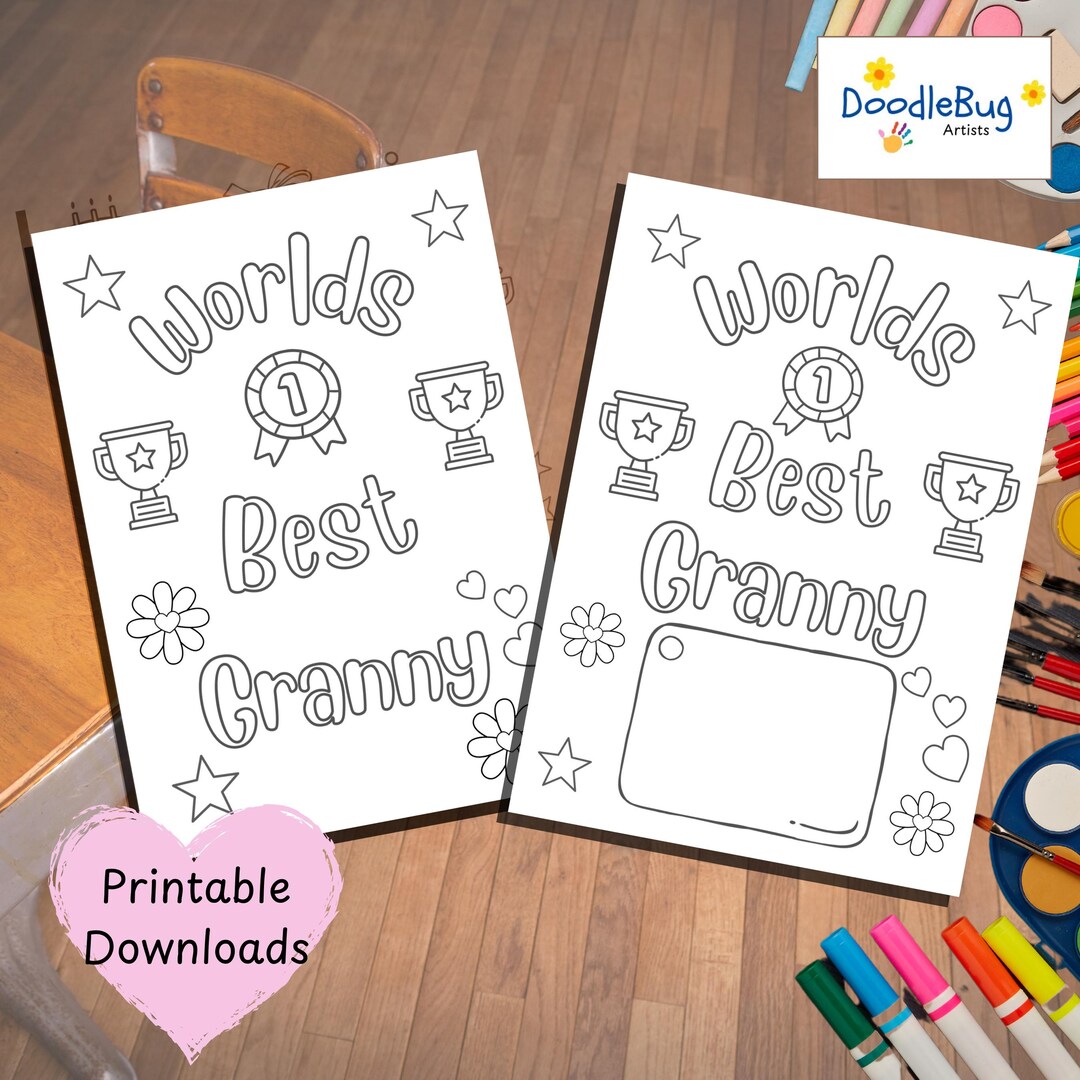 Worlds Best GRANNY Printable Personalised Custom Hand Made Coloring ...