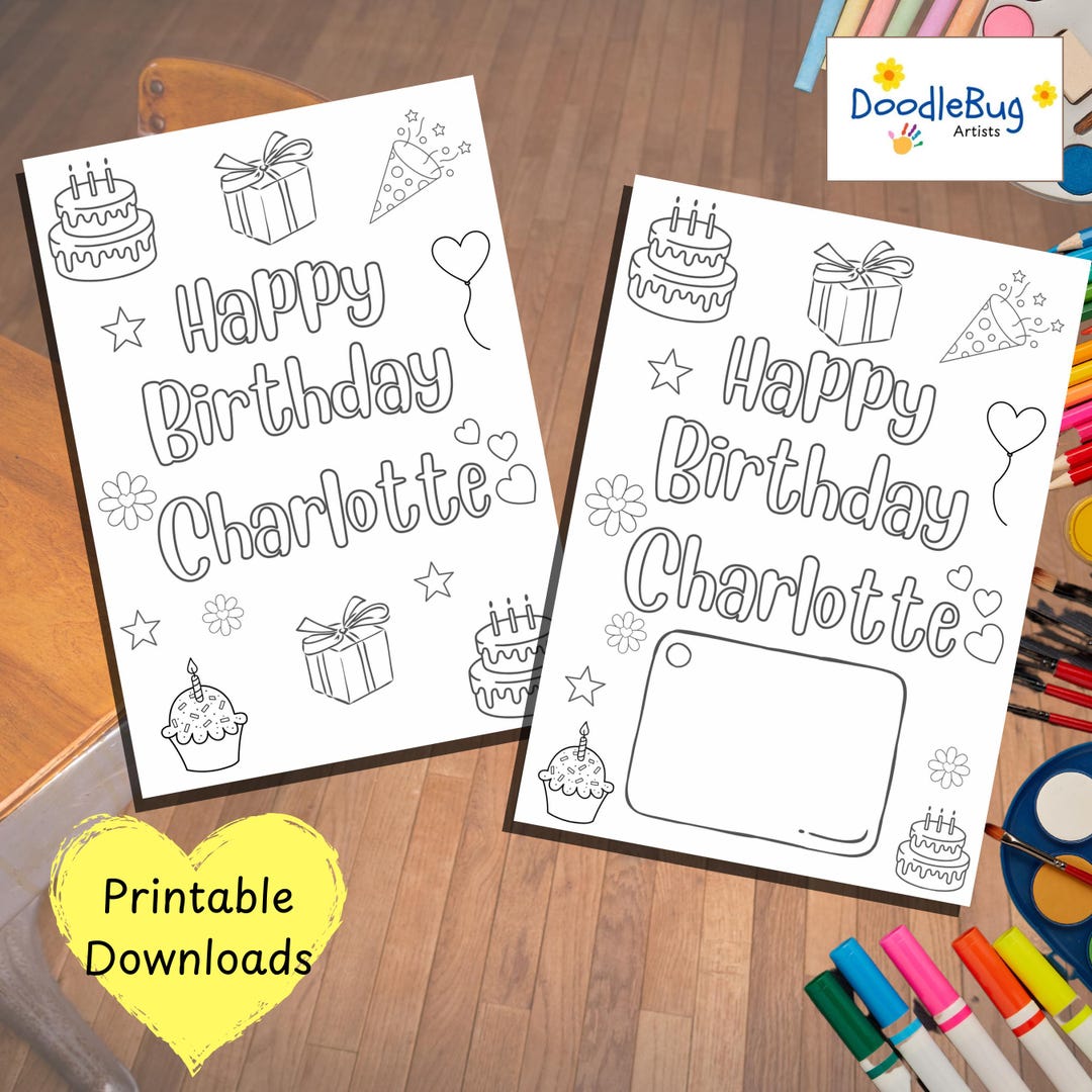 Happy Birthday CHARLOTTE Printable Personalised Custom Hand Made ...
