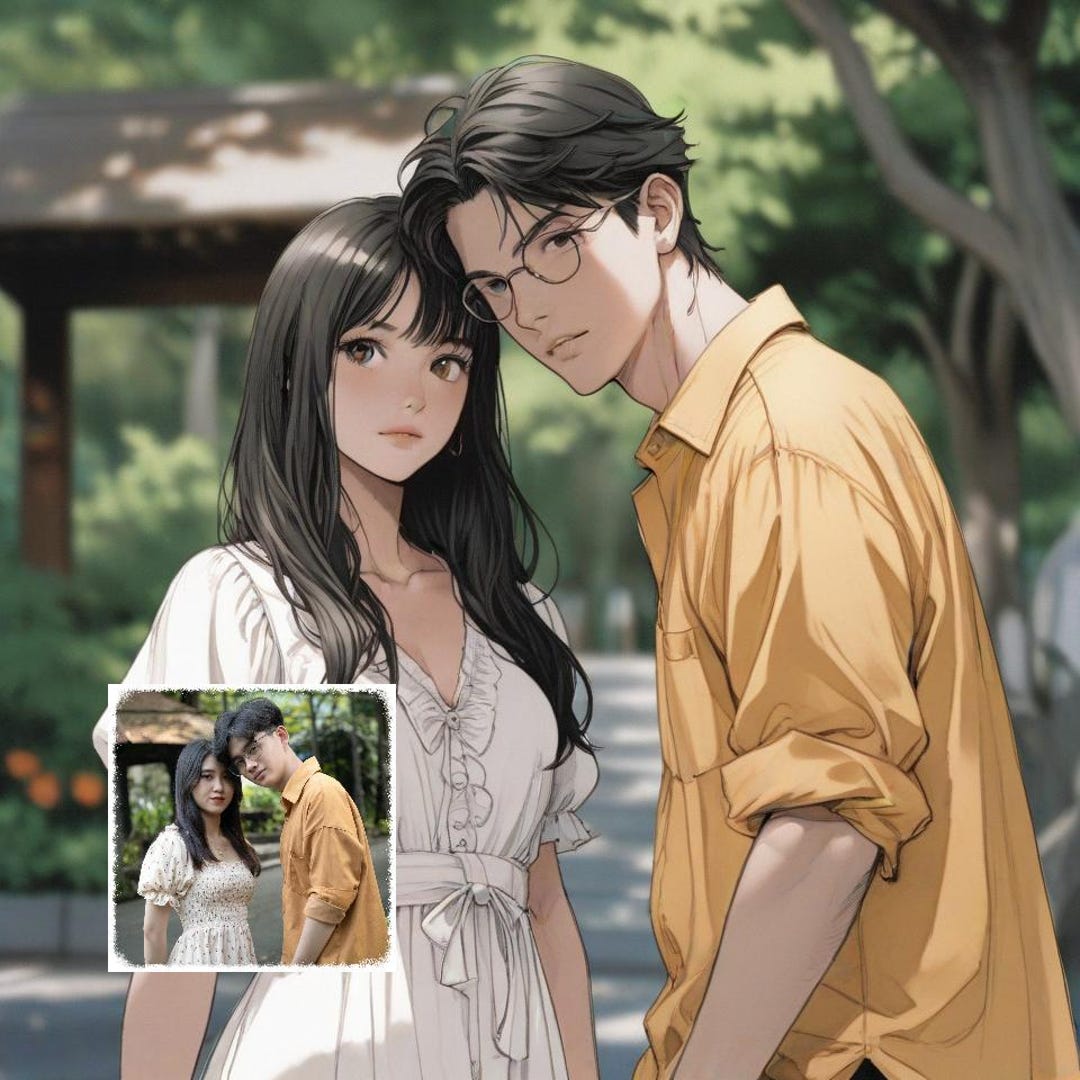 Digital Anime Portraits, Personalized Custom Art, Handmade Anime ...