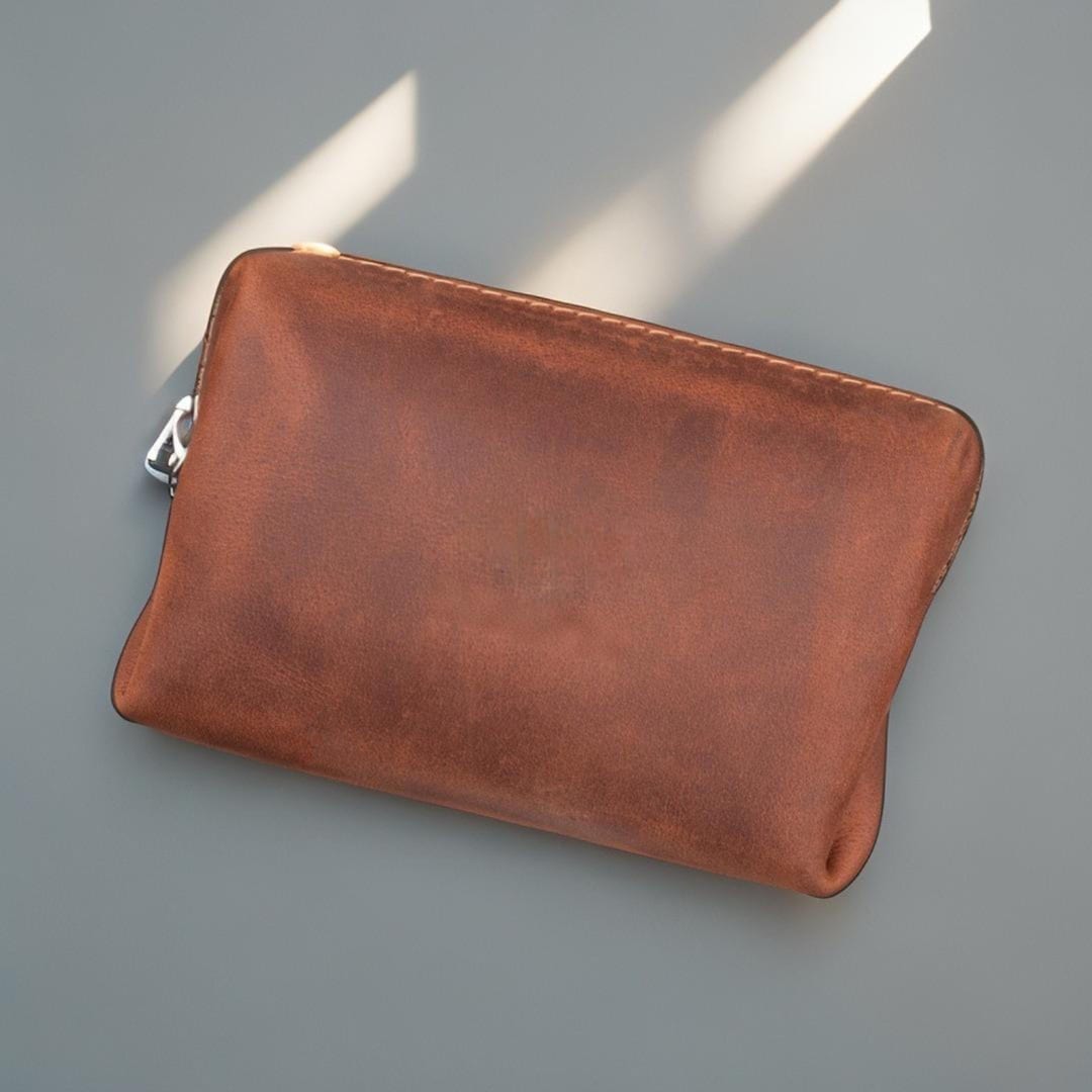 Handmade Leather Tech Organizer for Cords & Chargers, Compact Travel ...