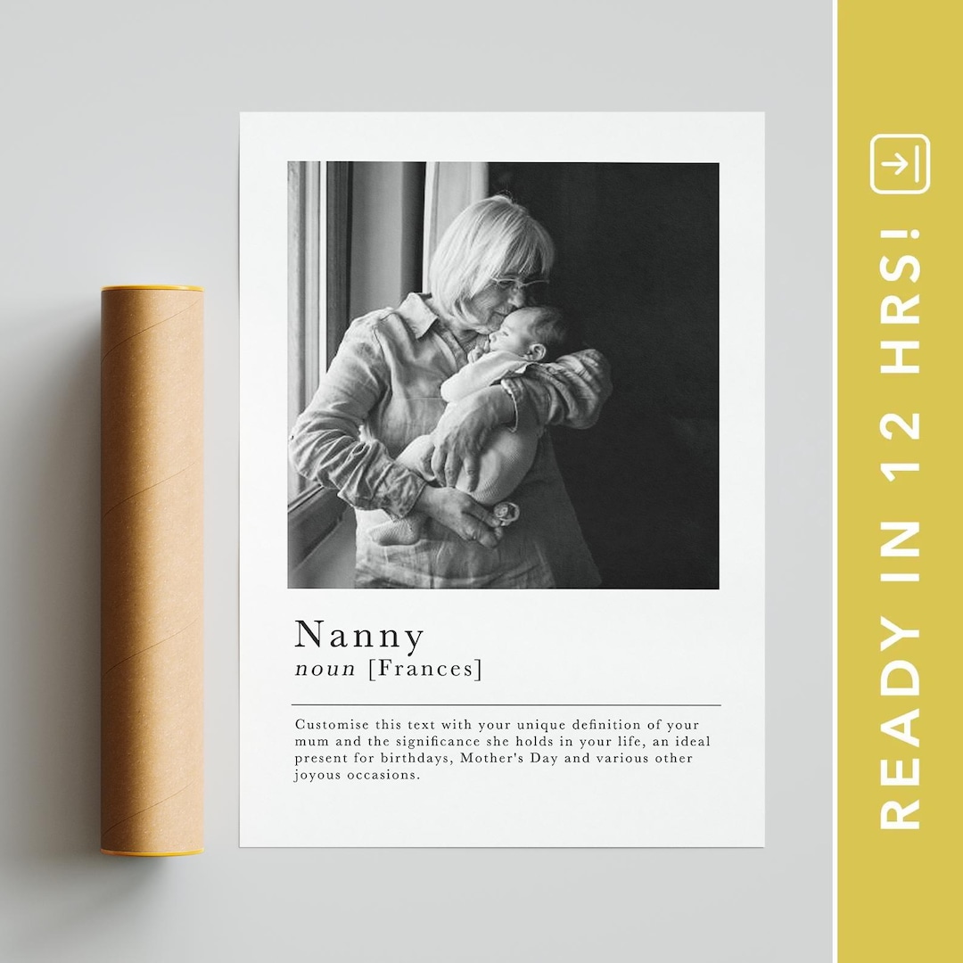 Custom Nanny Definition Print | Custom Nan Photo Print | Personalised ...