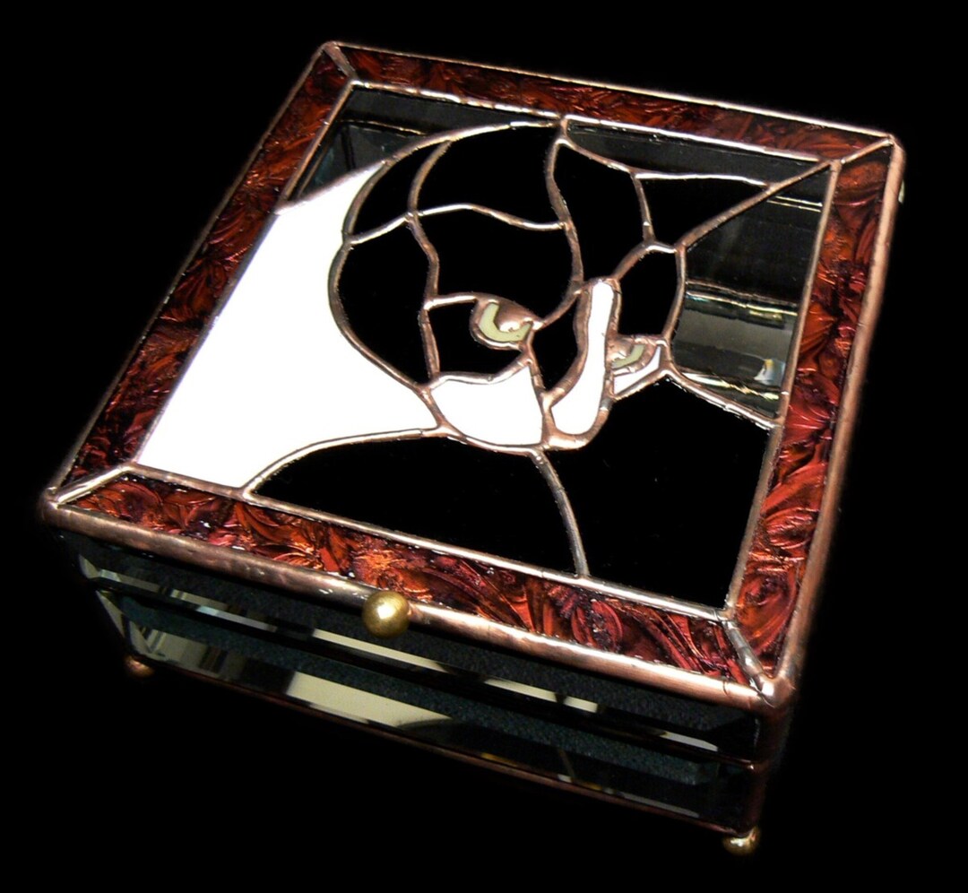 Butch - Black and White Cat Beveled Crystal Box - Etsy