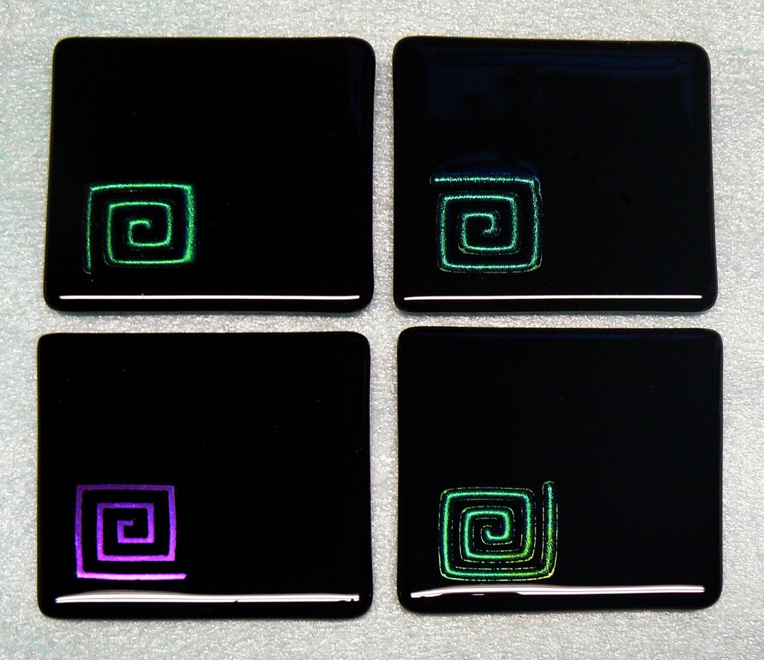 Shiny Black Greek Key Coasters - Etsy