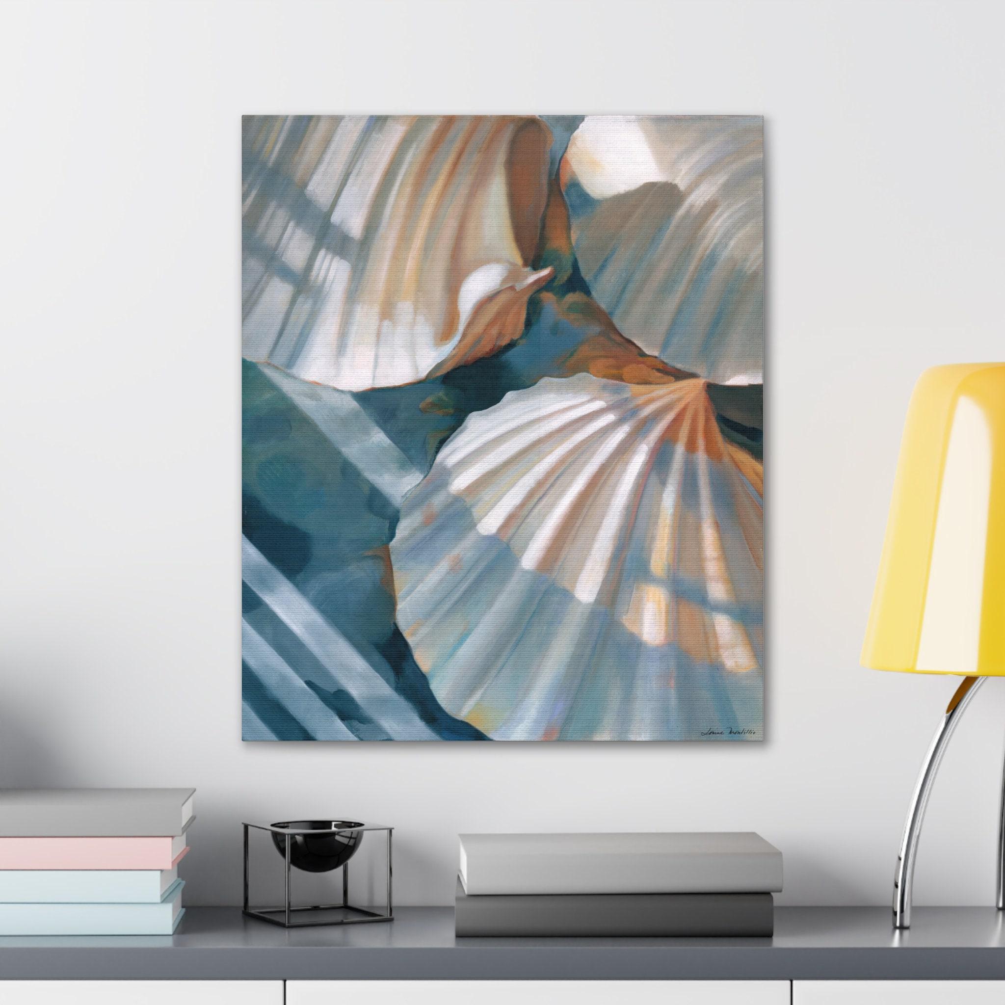 Shell Shadows, Coastal Art, Beach, Canvas Art Print, Living Room, Bed ...