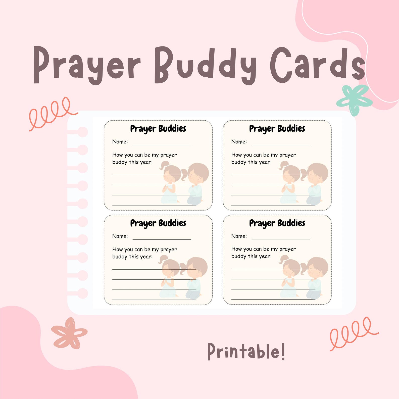 Prayer Buddy Cards Printable - Etsy