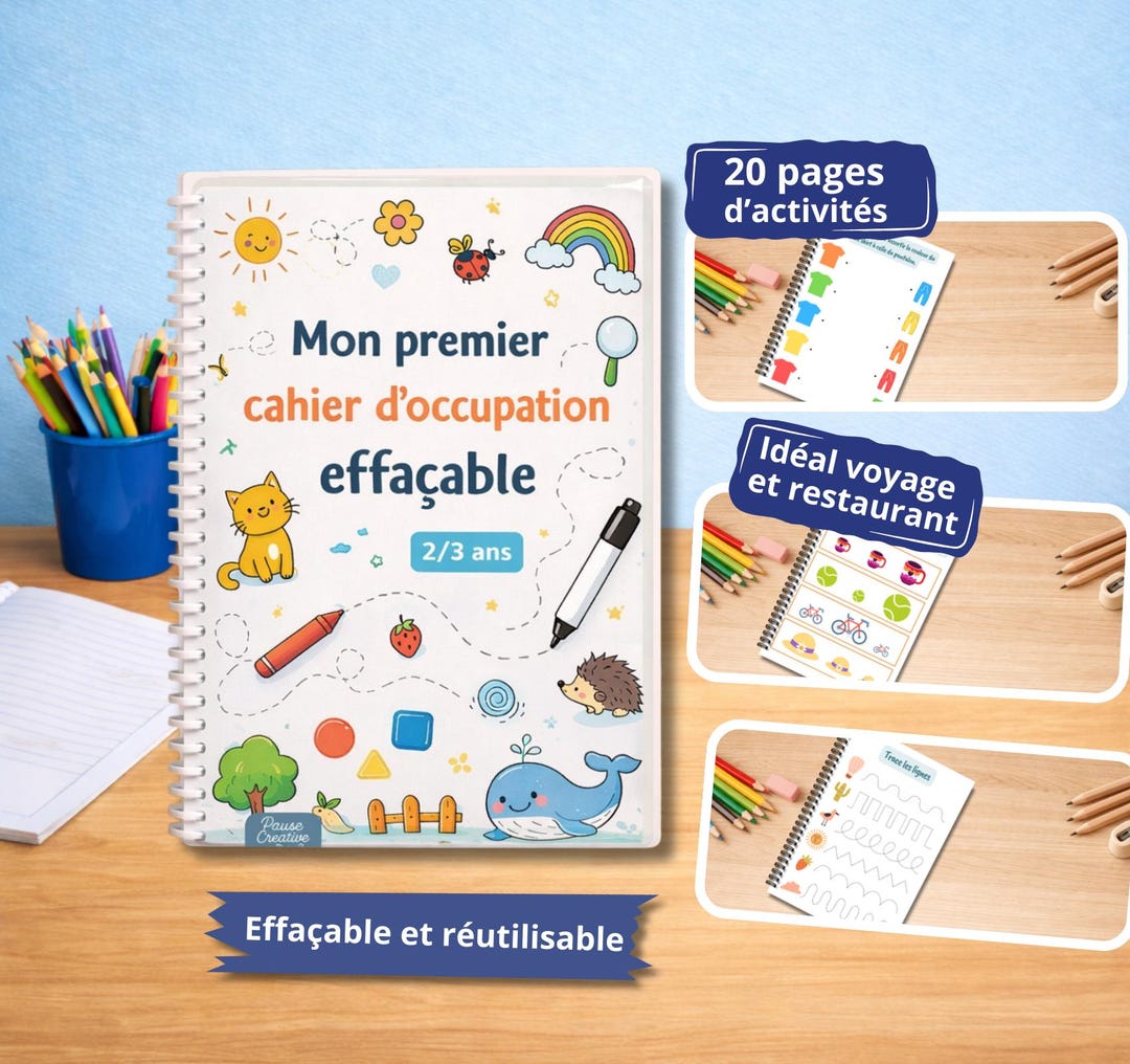 Erasable Activity Book for 2-3 Year Olds - 20 Reusable Laminated Pages ...