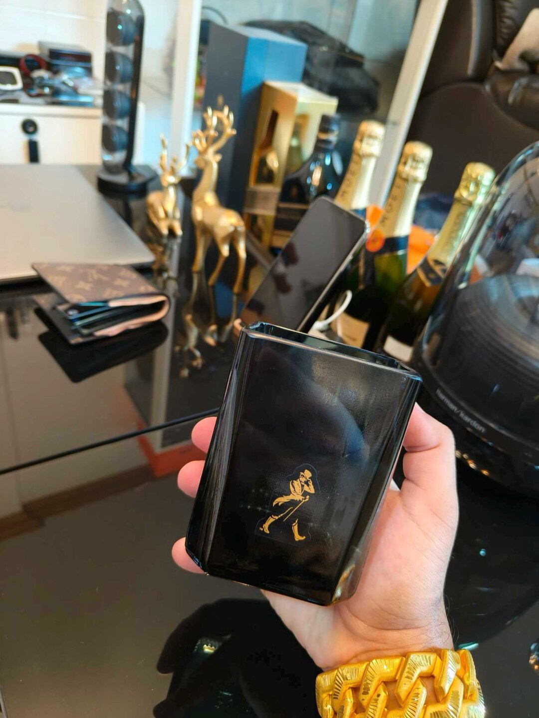 Upcycled Johnnie Walker Double Black Whisky Drinking Glasses | Eco ...