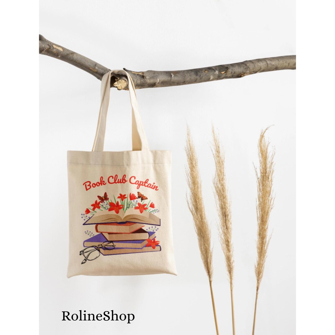 Book Club Captain Canvas Tote Bag Eco-friendly Literary Gift for Book Lovers, Teachers, Students ...