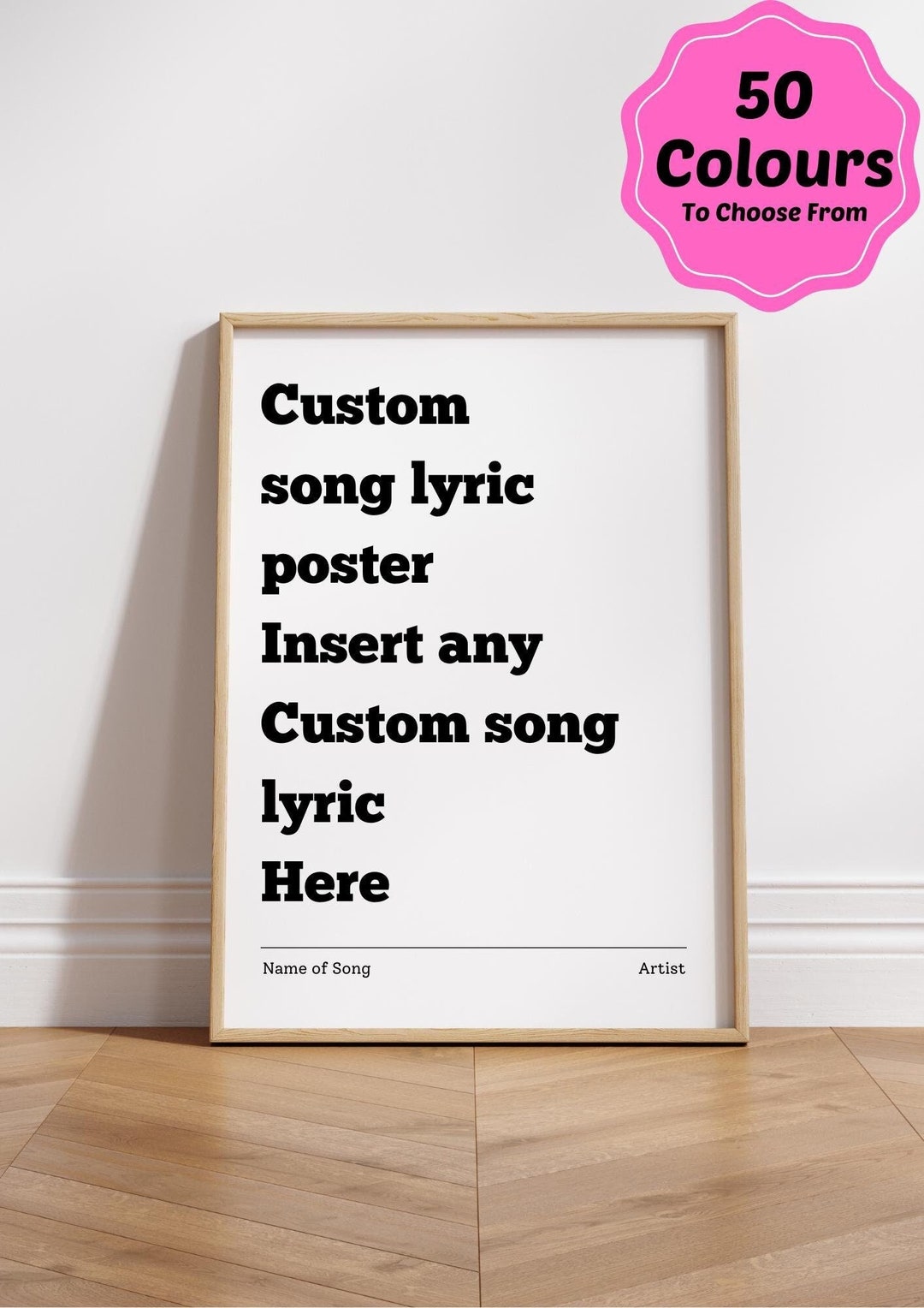 Custom Song Lyric Poster - Etsy