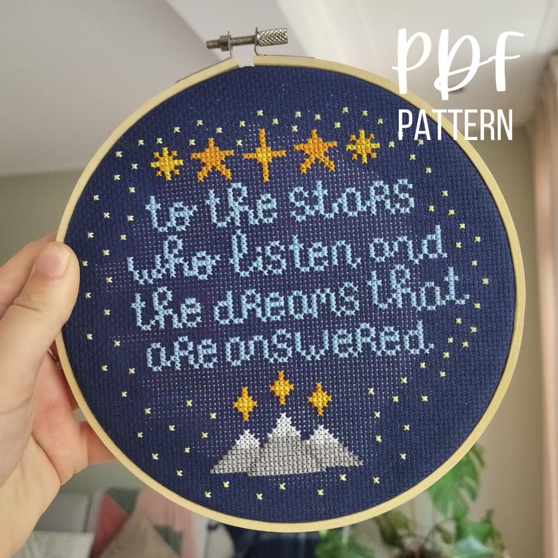 Acotar-inspired Cross Stitch Pattern - Handmade Book Quote PDF- to the ...