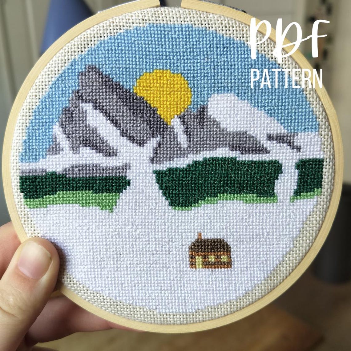 Italian Dolomites Cross Stitch Pattern – Val Gardena Landscape PDF - Etsy