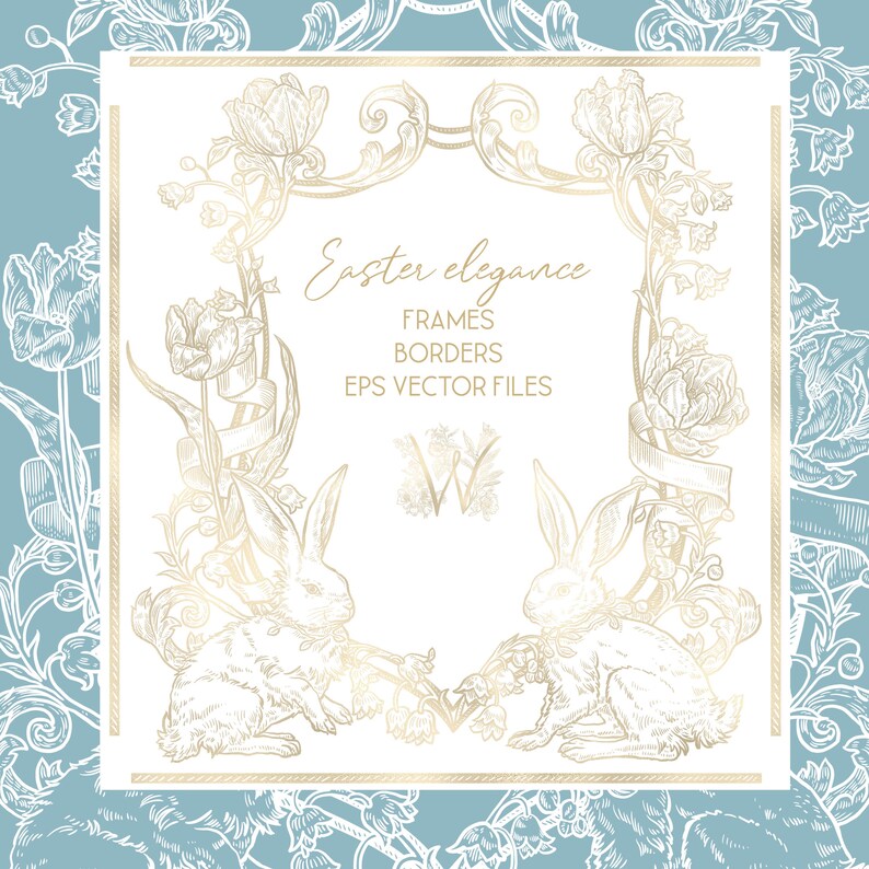 Elegant Easter Frames and Borders Png - Vintage Hand-drawn Vector and ...