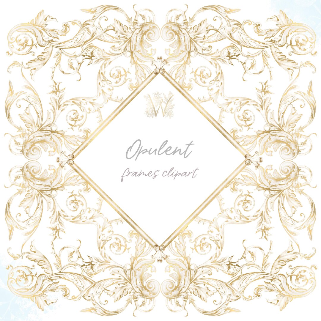 Gold Foil Vintage Frame PNG, Baroque Ornament Clipart, Golden Wreath ...