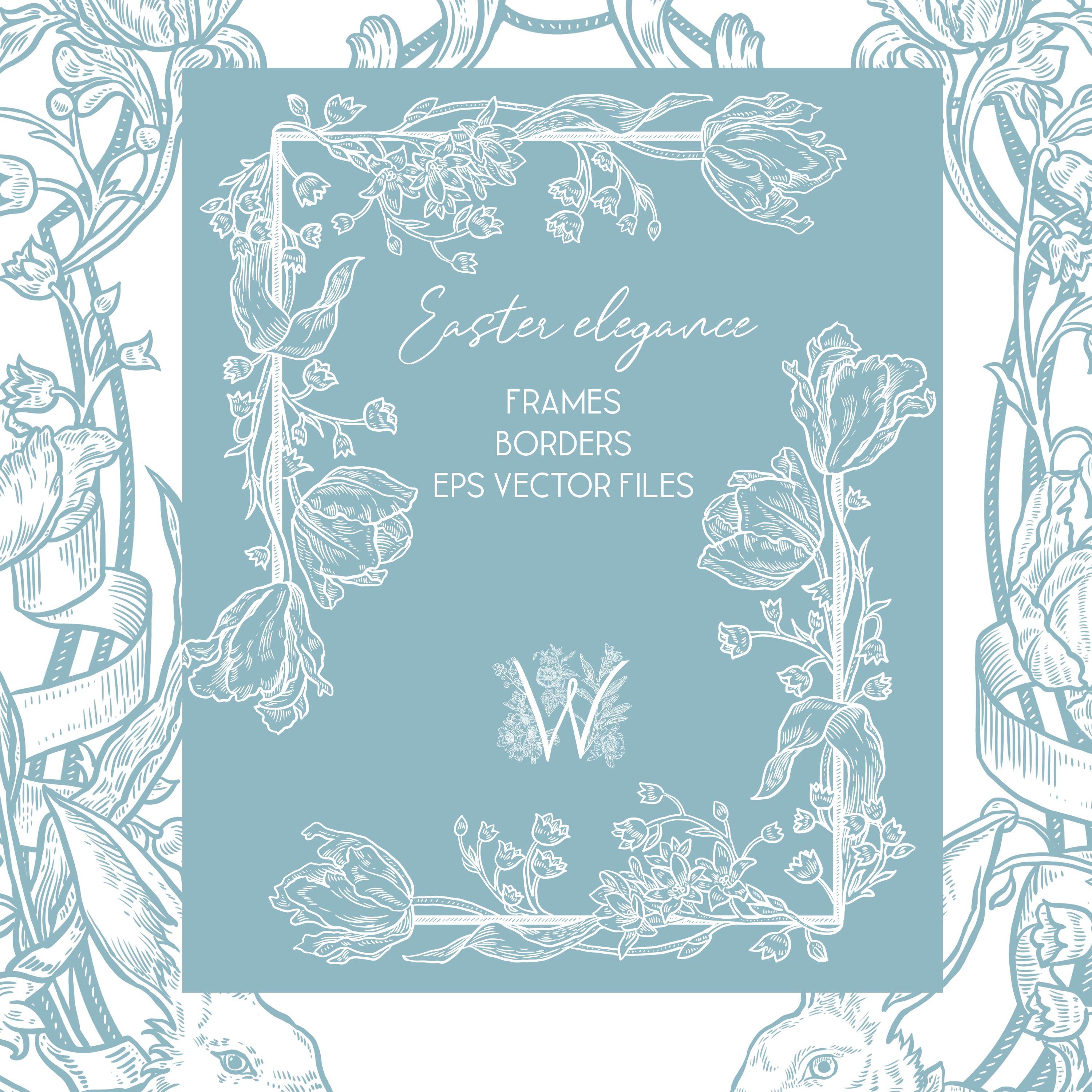 Elegant Easter Frames and Borders Png - Vintage Hand-drawn Vector and ...