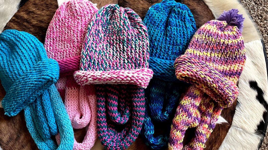 Handmade Knit Hat & Scarf Sets - Etsy