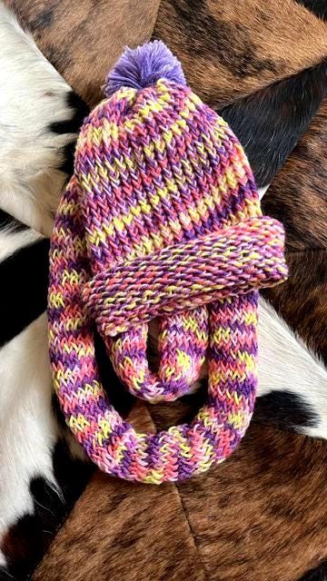 Handmade Knit Hat & Scarf Sets - Etsy