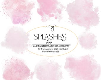 Splashes Colors Pastel Watercolor Clipart , Digital Download, Splash ...
