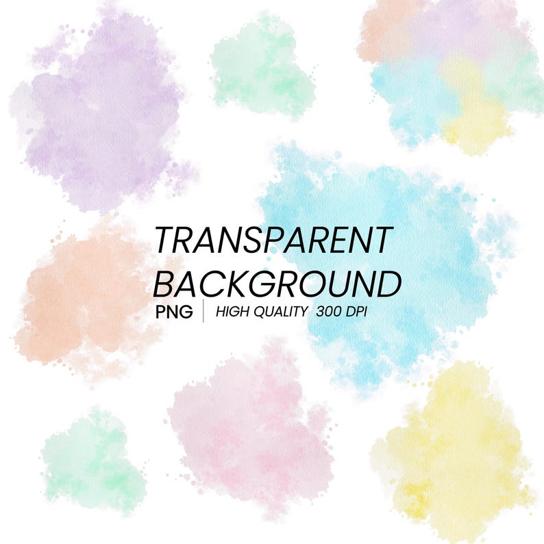 Splashes Colors Pastel Watercolor Clipart , Digital Download, Splash ...