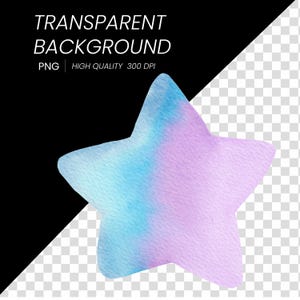 Watercolor Stars Clipart: Hand-painted Nursery Graphics (digital ...