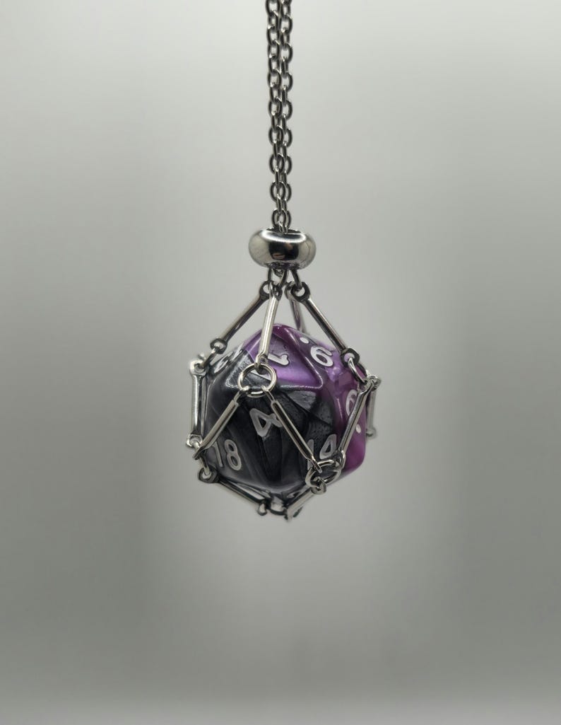 Handcrafted D20 Dice Cage Necklace - Tabletop RPG Jewelry - Etsy