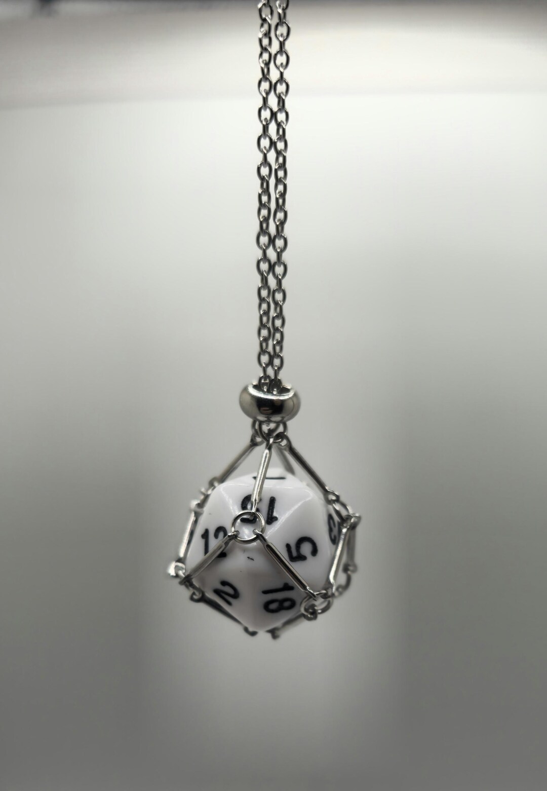 Handcrafted D20 Dice Cage Necklace - Tabletop RPG Jewelry - Etsy